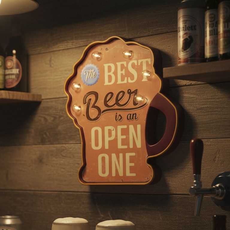 JUST HOME COLLECTION - Letrero Led Cerveza x5 cm | Ofertitas