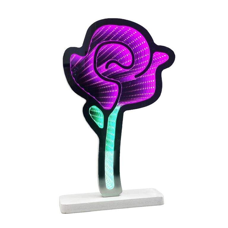 JUST HOME COLLECTION - Lámpara Mesa Led Neón Rosa Multicolor 6x27 cm ...