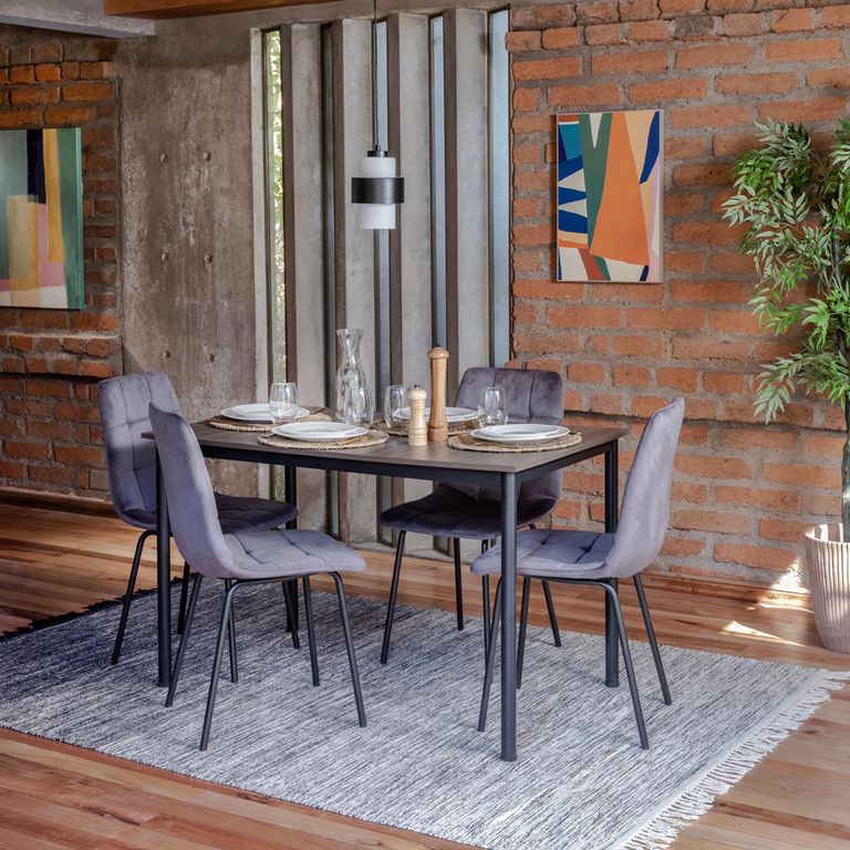 JUST HOME COLLECTION - Juego de Comedor Arty 4 Sillas Mesa Rectangular ...