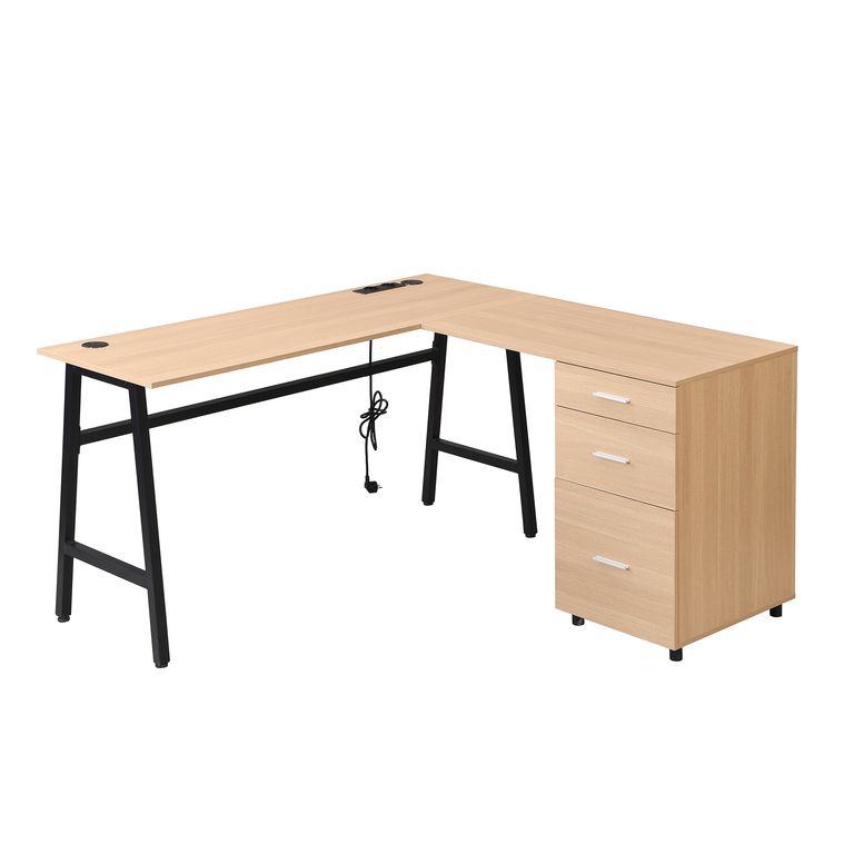 JUST HOME COLLECTION - Escritorio en L Esquinero Dinamarca Roble ...
