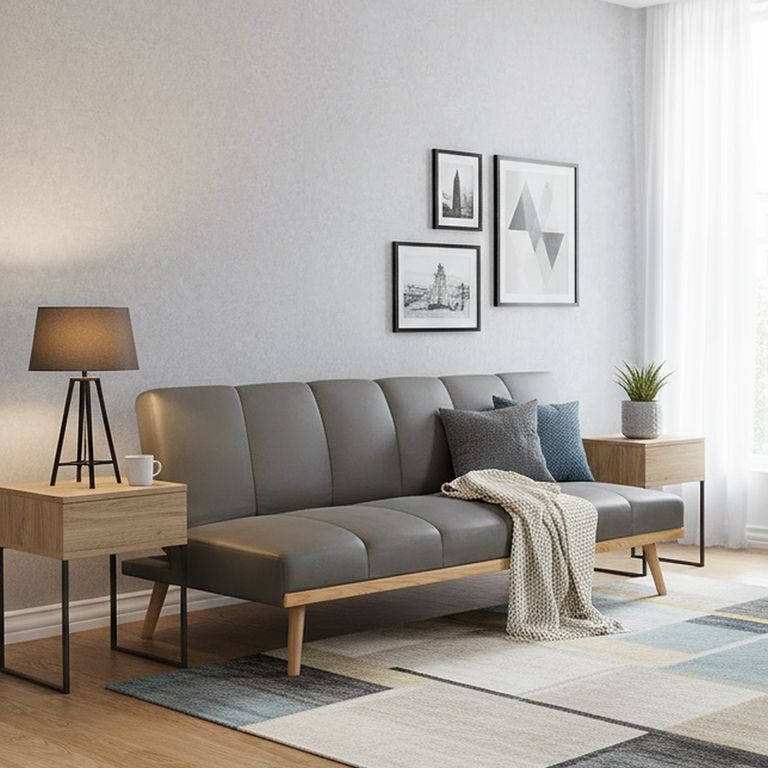JUST HOME COLLECTION - Futón Madan Gris 175x85x77 cm | Ofertitas